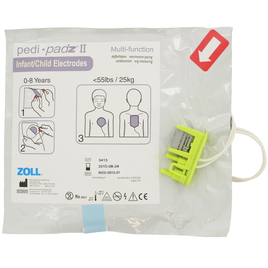 Electrodes Pedi Padz II pour défibrillateur Zoll AED Plus