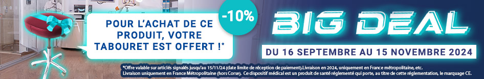 Divan d'examen mixte hauteur variable Promotal Duolys avec patins