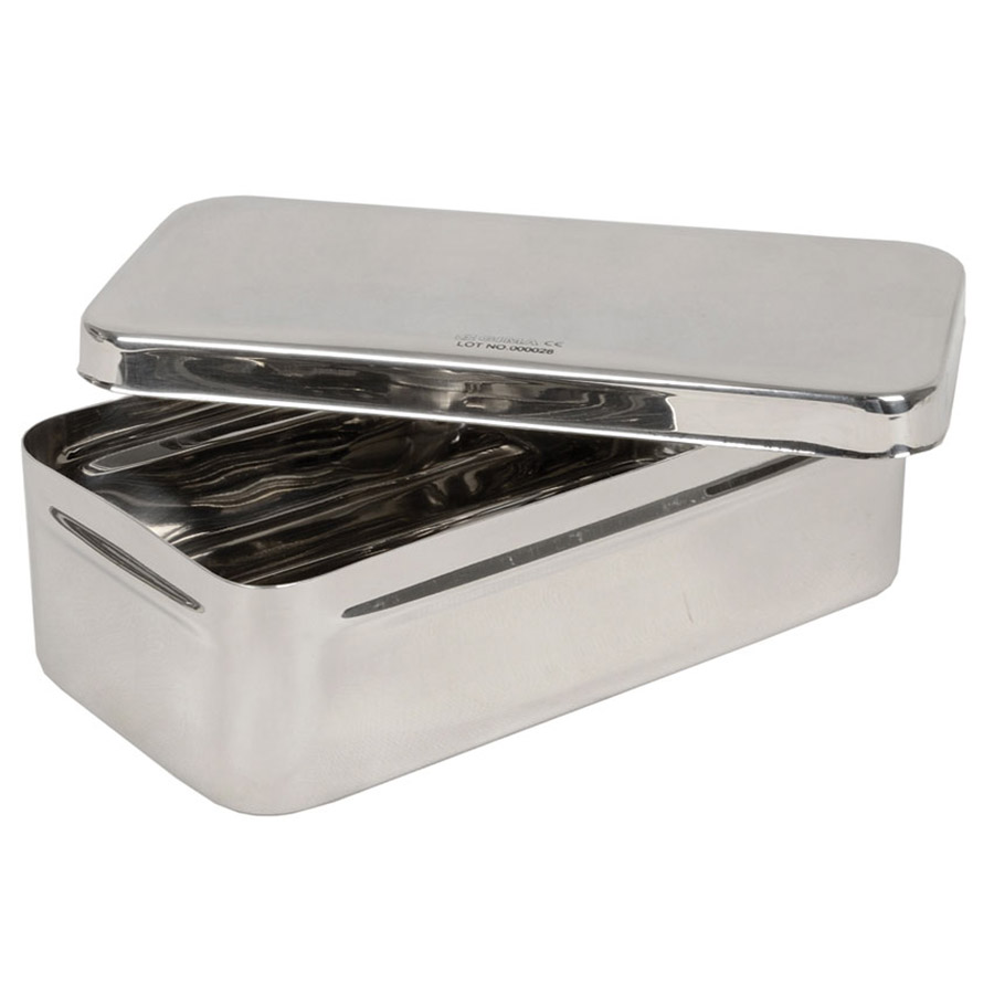 Boite inox pour rangement des petits instruments médicaux
